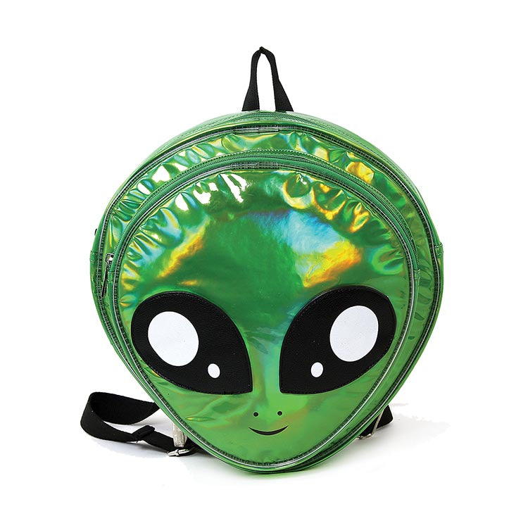 Alien Head Green Backpack – ShirtsNThingsAZ